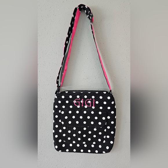 Initials,Inc | Bags | Initialsinc Black White Polka Dot Bagpurse Gigi ...
